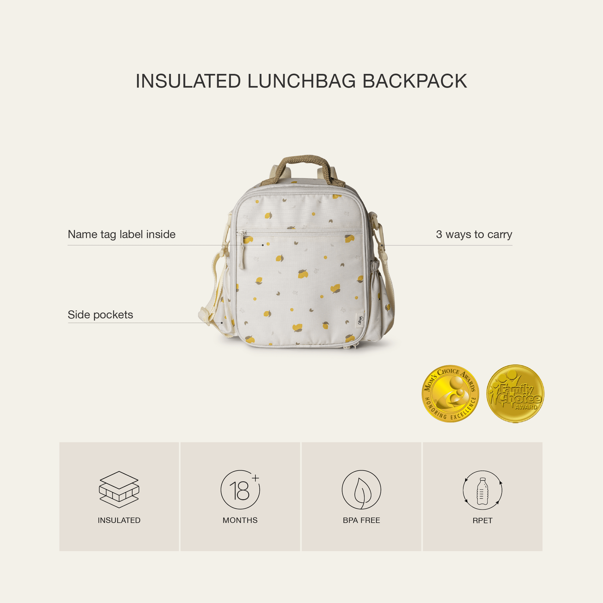 Thermal Classic Lunch Bag Backpack - Vehicles – Citron